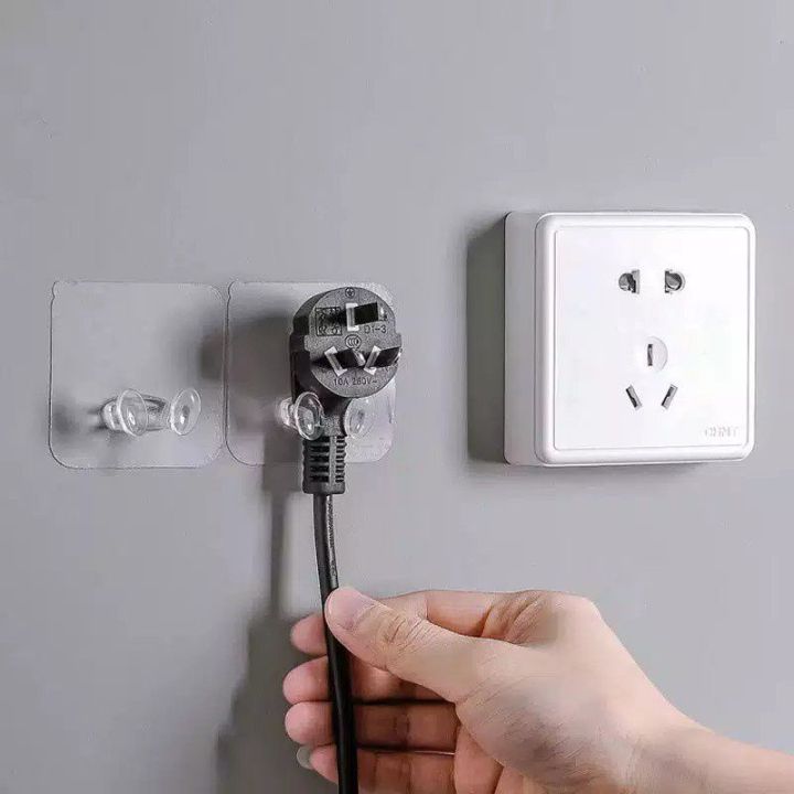 Single Plug Holder Gantungan Kabel Cable Wire Hanger Clip Orginizer ...