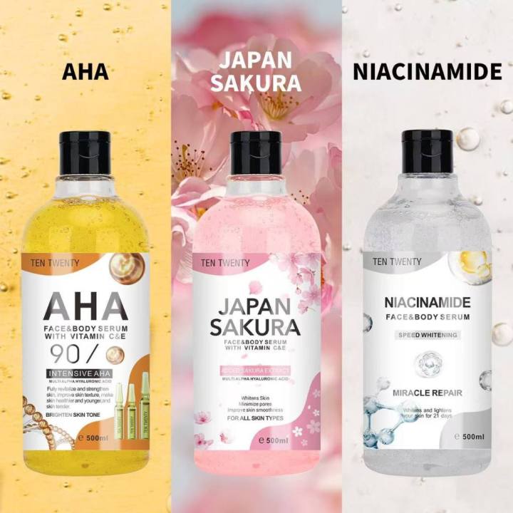 TENTWENTY AHA FACE AND BODY SERUM WITH VITAMIN C&E | NIACINAMIDE SERUM 5X BRIGHTENING EFFECT ...