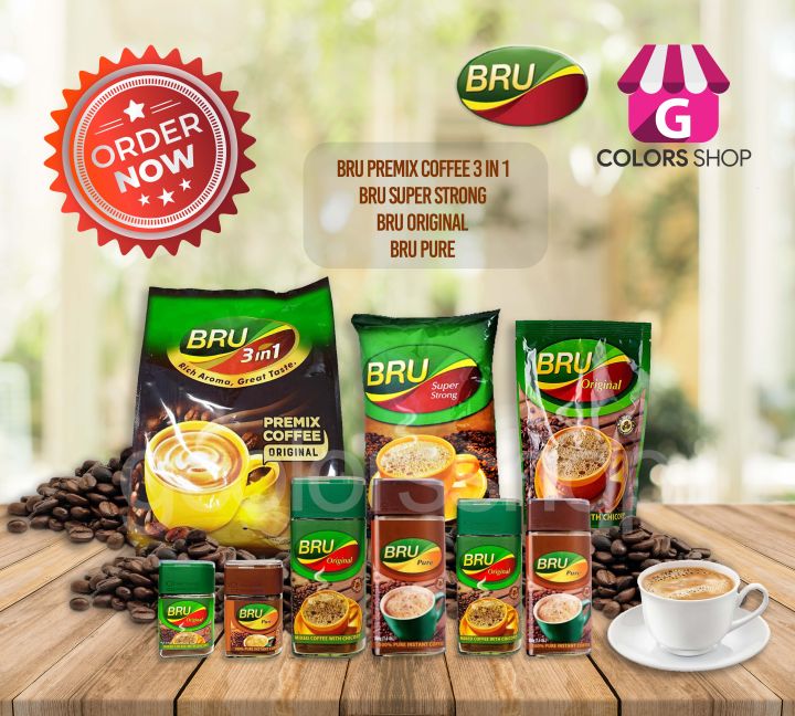 BRU COFFEE (ORIGINAL/ PURE/ SUPER STRONG/ PREMIX 3 IN 1) | Lazada