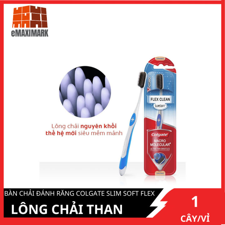 [HCM]Bàn chải đánh răng Colgate Slim Soft Flex Clean Charcoal lông chải ...