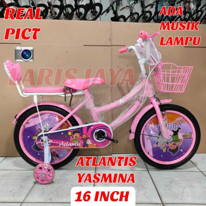 BONUS BELL sepeda anak perempuan ATLANTIS YASMINA BUTERFLY mini 16 inch ...