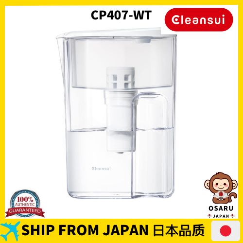 [JP] MITSUBISHI Cleansui Water Purifier, pot-type, high-capacity model with 1 cartridge CP407-WT ...