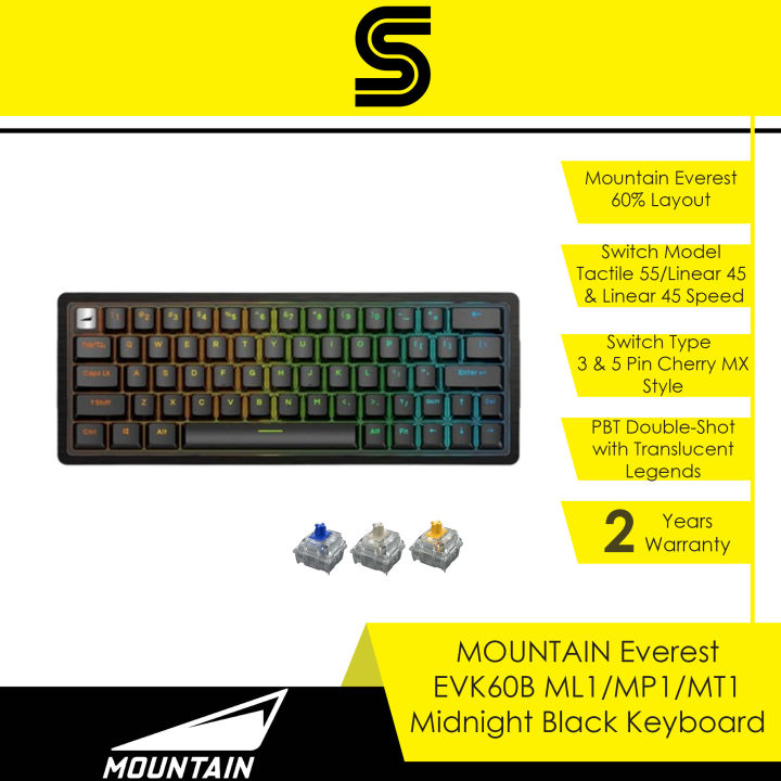 MOUNTAIN EVEREST 60 RGB 60% Mechanical Keyboard (Linear/Speed/Tactile ...
