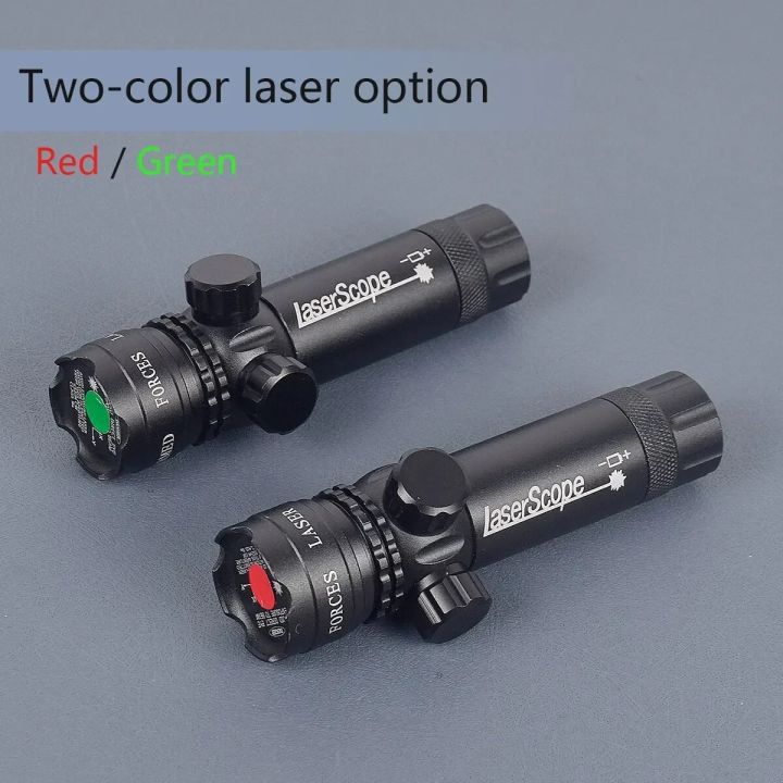 Tactical Hunting Green/ Red Dot Laser Sight Adjustable 532Nm Laser Pointer Rifle Gun Scope Rail ...