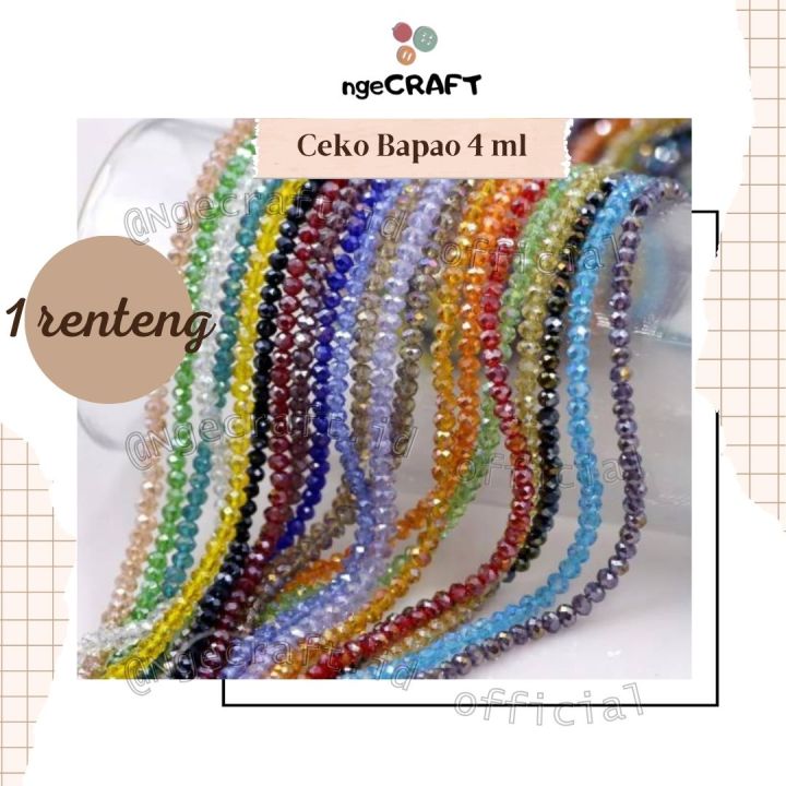 50 warna Kristal Ceko 4ml Manik-manik Beads Kaca Bening Bahan Jewelry Making | Lazada Indonesia