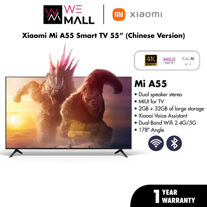 [NEW 2024 MODEL] Xiaomi Mi TV A55 4K LED Android TV Smart TV XiaoAi ...