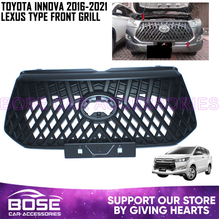 TOYOTA INNOVA V G J E 2016 2017 2018 2019 2020 2021 LEXUS TYPE FRONT GRILLE BLACK 100 % High ...