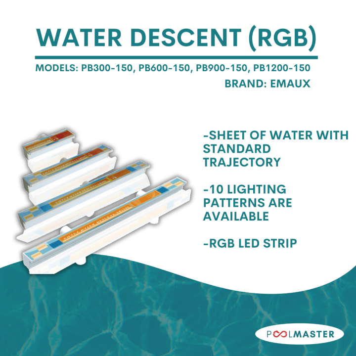 Emaux RGB Water Descent PB900-150, 12w LED | Lazada PH