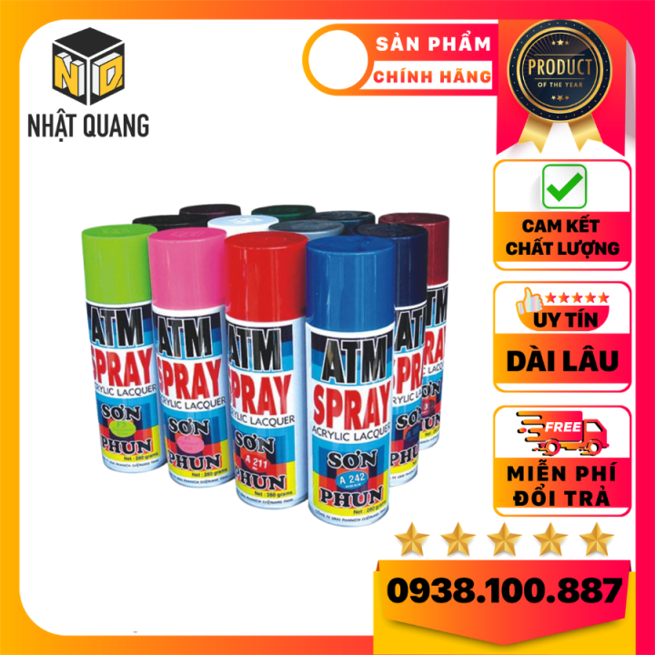 Sơn Xịt ATM Spray Đủ Tất Cả Các Loại Màu - Sơn Phun Trang Tri Xe Máy ...
