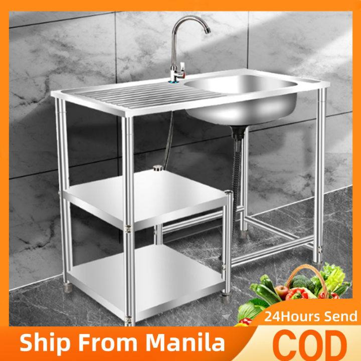 304 Stainless Steel Kitchen Sink Stand Rack With Faucet Kitchen cabinet ...