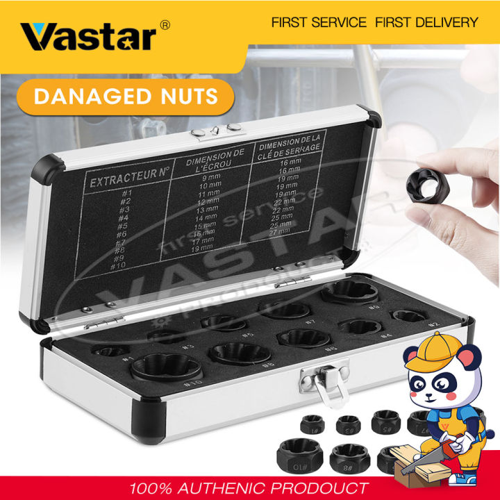 Vastar 10Pcs/box Damaged Nut Bolt Remover Multiple Sizes Mechanics ...