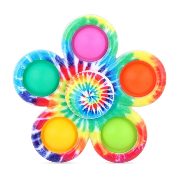 1PC Tie Dye Simple Fidget Spinner Finger Push Bule Hand Spinner For ...