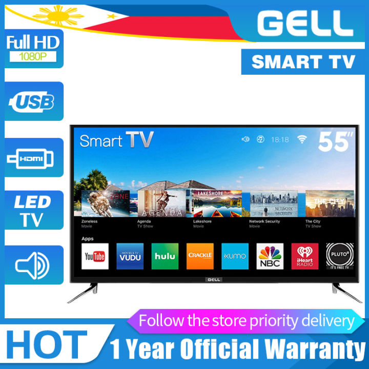 GELL 55/60 Inches Smart TV Ultra-slim LED TV Youtube/Netflix WIFI Flat ...