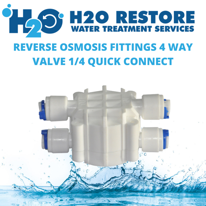 Reverse Osmosis Fittings 4 Way Connector Valve 1/4 Quick Connect ...