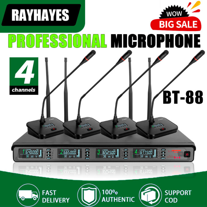 RAYHAYES BT-88 UHF Microphone Meeting Gooseneck Wireless Microphone For ...
