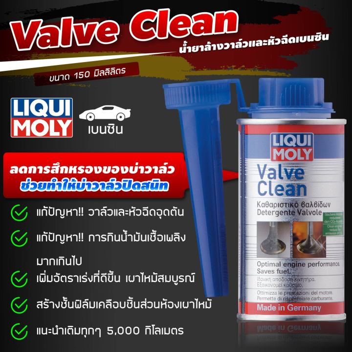 น้ำยาล้างหัวฉีด เครื่องยนต์เบนซิน LIQUI MOLY VALVE CLEAN & INJECTION CLEANER หัวฉีดอุดตัน ขจัด ...