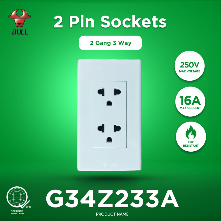 Bull 2 Gang Duplex Universal Outlet 16A G34Z233A | Lazada PH