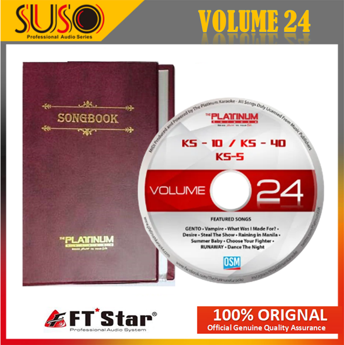 Volume 24 (Updated 2023) Platinum CD And Song Book For KS-5/KS10/KS40/K-BOX 2 With Additional ...