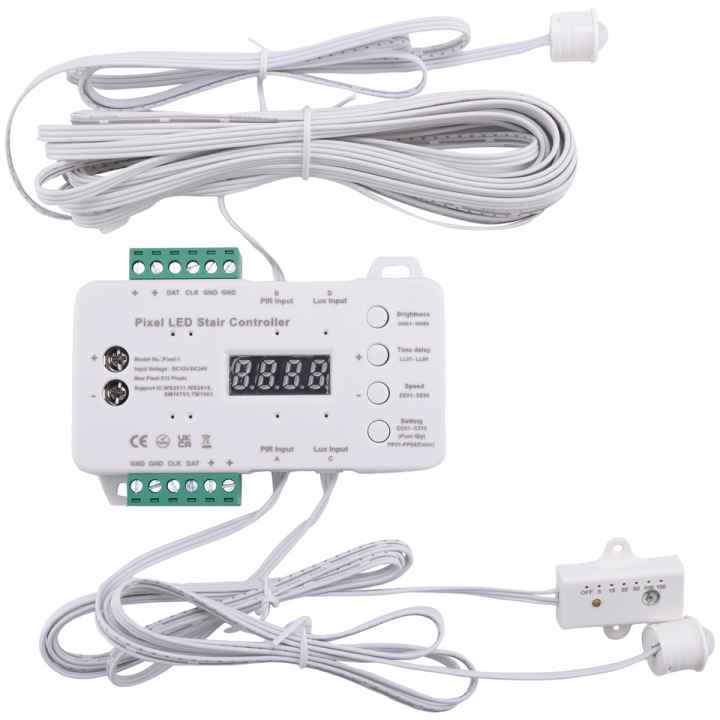 (RZUF) Motion Sensor LED Stair Pixel Lights Controller RGB LED ...