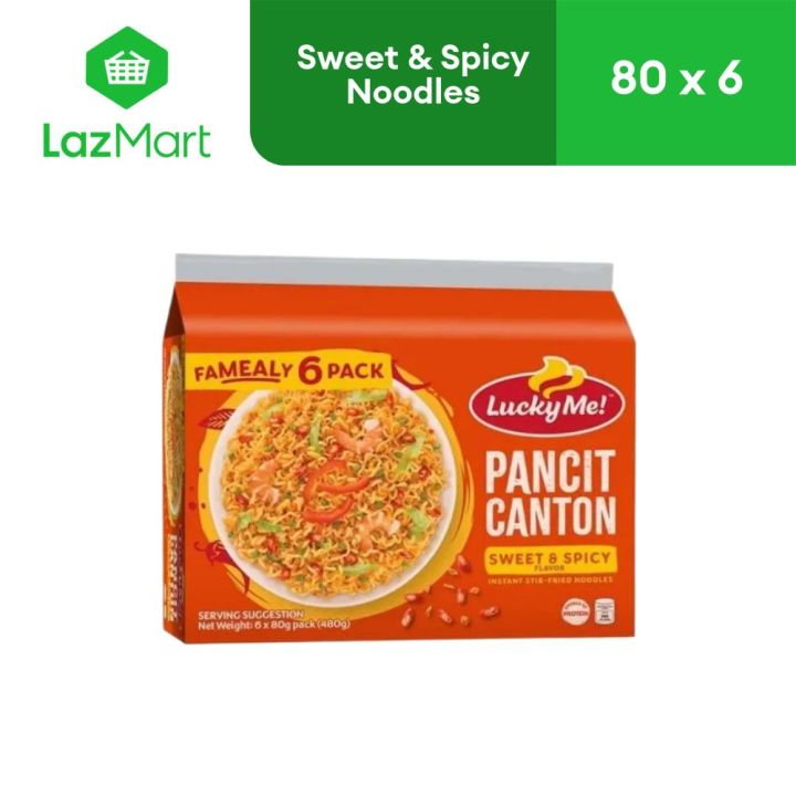 Lucky Me! Pancit Canton Sweet and Spicy Multipack 480g, Dry Instant ...