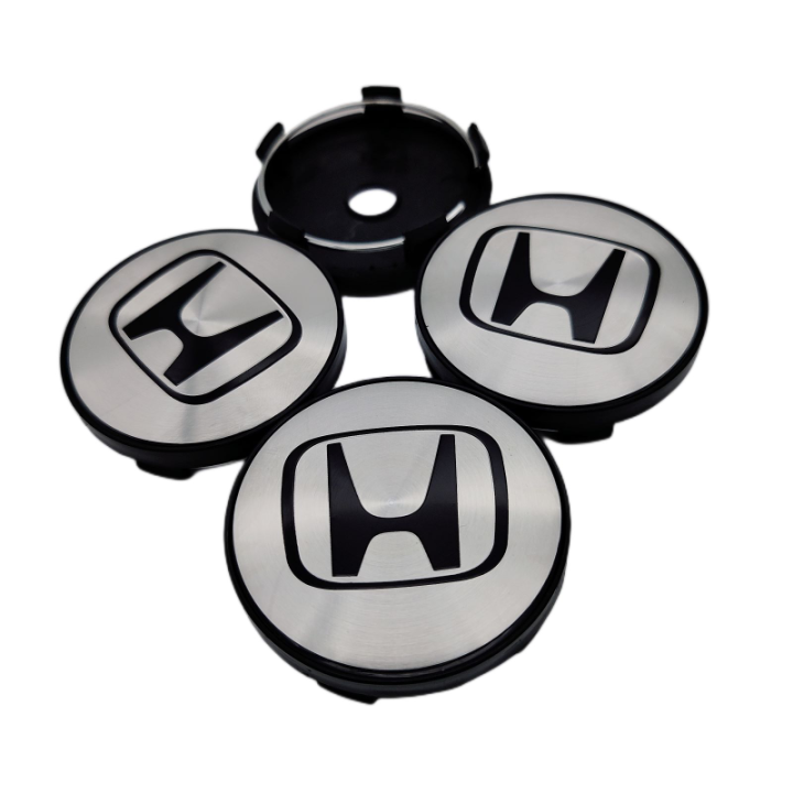 4PCS 60มม. เงินสีดำรถสัญลักษณ์ล้อ Center Rim Hub Caps Decal Hubcaps ...