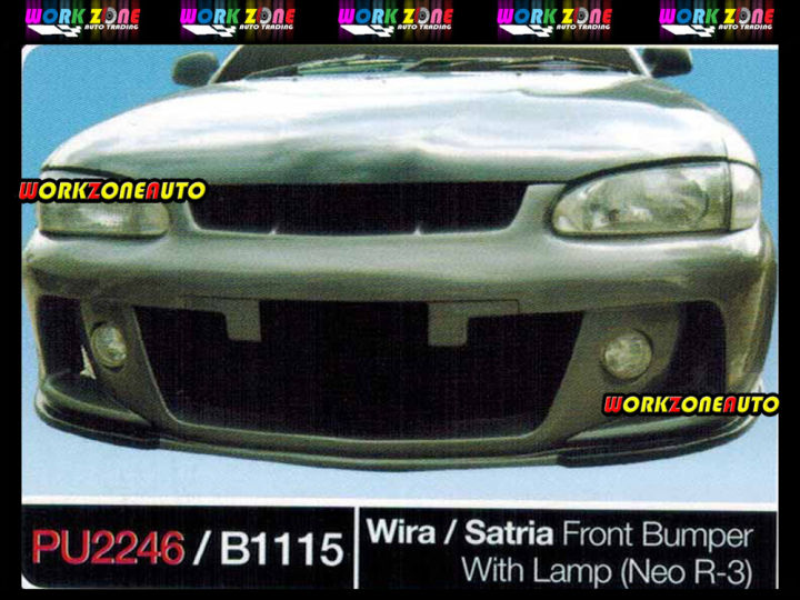 B1115 Proton Wira / Satria Fiber Front Bumper "With Lamp" (Neo R3) Body ...
