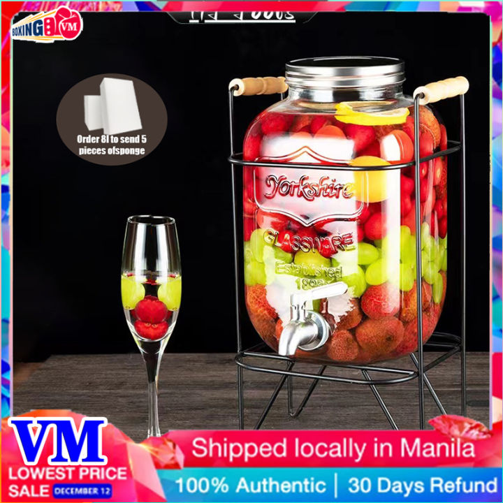 Boxing Vm 4L 5L 8L Juice Drink Glass Jar Dispenser with Stand and ...