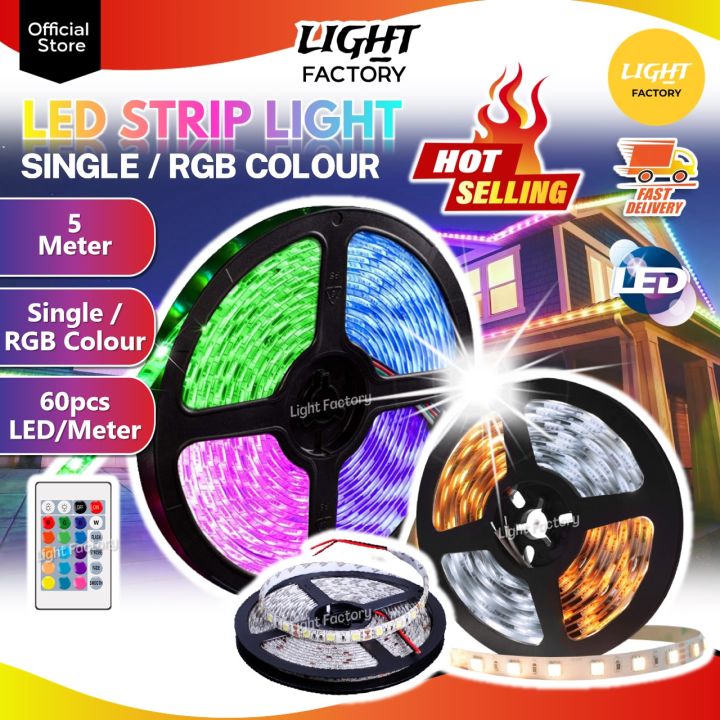 5050 LED Strip Light 5 Meters 12V Single Color/RGB Multiple Colour 3A ...