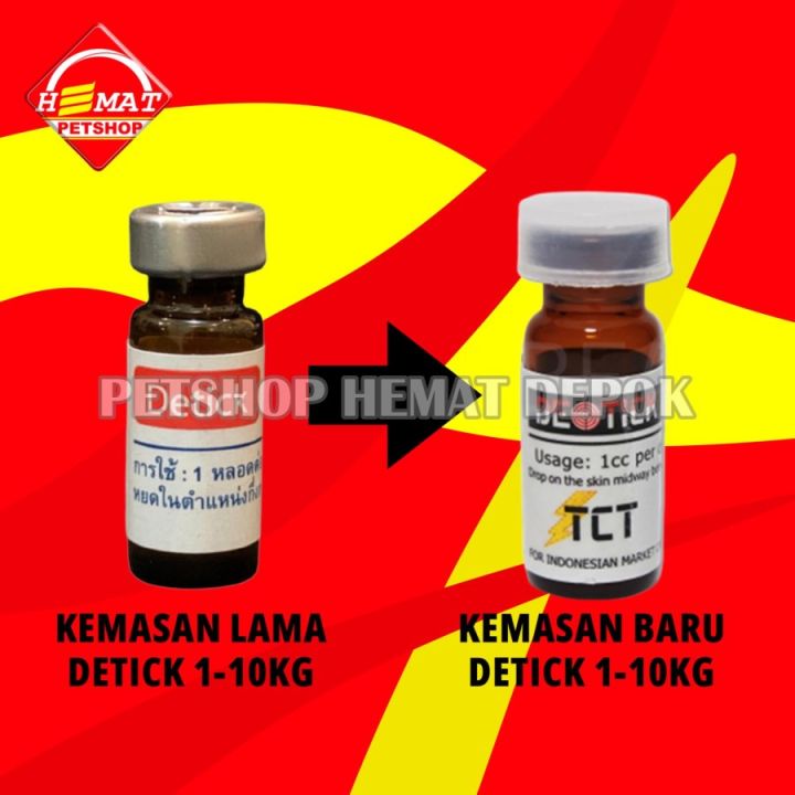 DETICK 1ml obat kutu hewan anjing kucing tungau caplak cat dog 1-10 kg ...