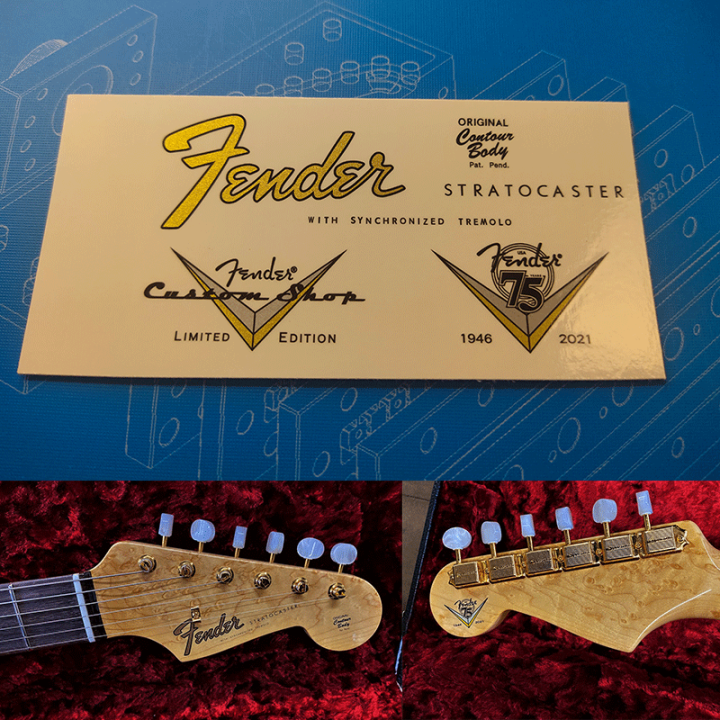 Original Fender custom shop electric guitar head logo water transfer ...