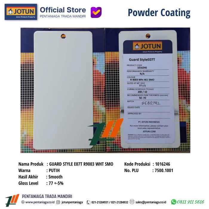 POWDER JOTUN 1016246 GUARD STYLE E07T R 9003 PUTIH 461 SMO-The Paint ...