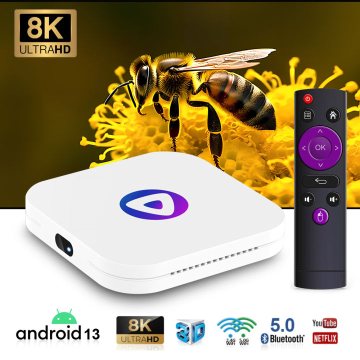 Android tv box system13.0 Dual WIFI With Bluetooth 5.0 Support 4K 8K HD ...