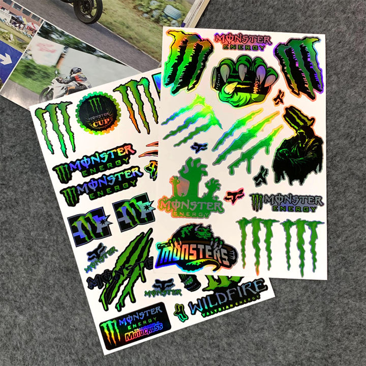 Motorcycle Helmet Accessories Sticker MonSter Energy Reflective Set ...