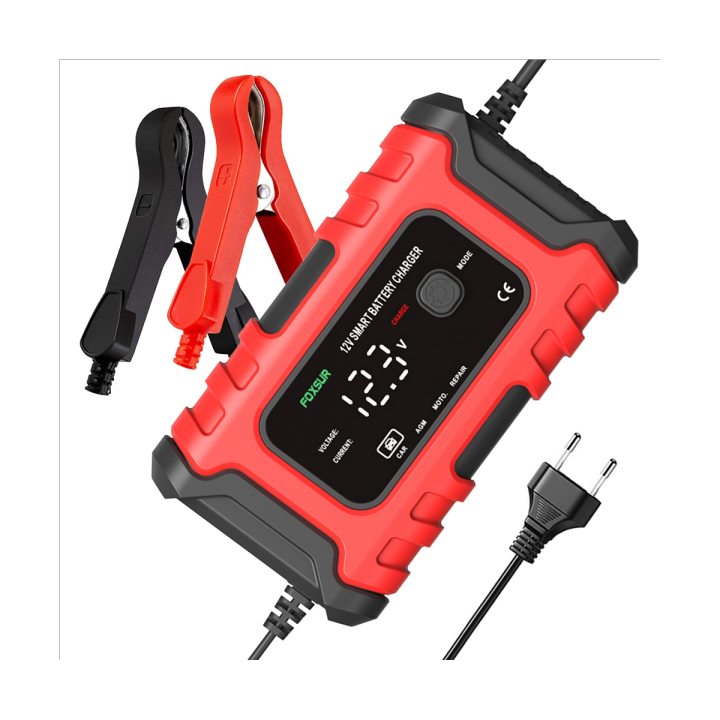FOXSUR Car Battery Charger 12V 6A for Automotive Electric Motorcycle Truck Car Battery Charger ...