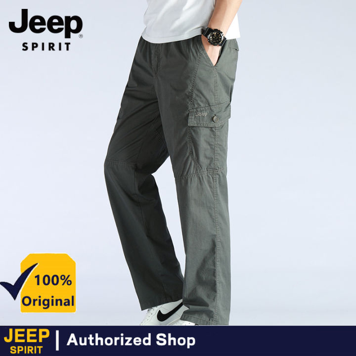 Jeep Spirit Men's Casual Pants Cotton Drawstring Sports Trousers Loose ...