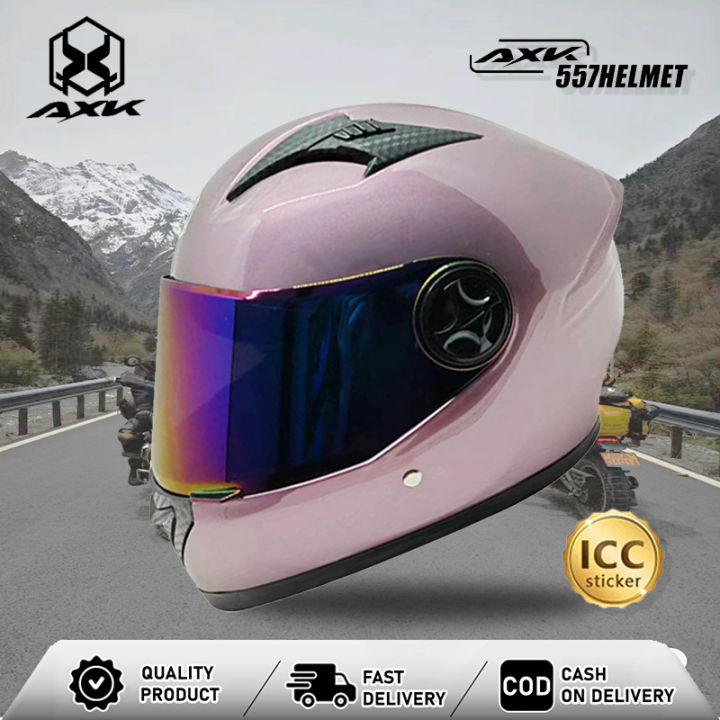 AXK 557 Double Miorr Motorcycle Helmet Full Face With ICC Sticker ...