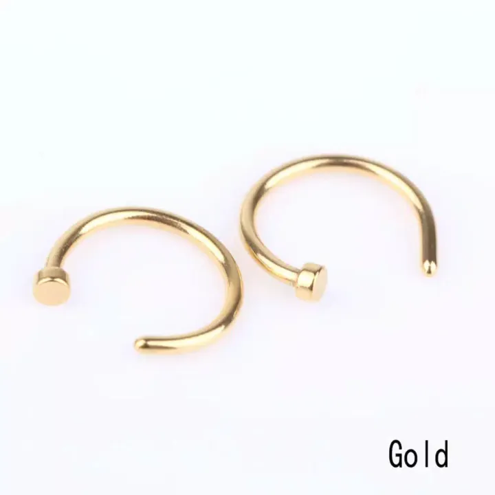 Cincin Tindik Hidung Isi 2pcs - Tindik Hidung Bibir Palsu Bentuk Bulat ...