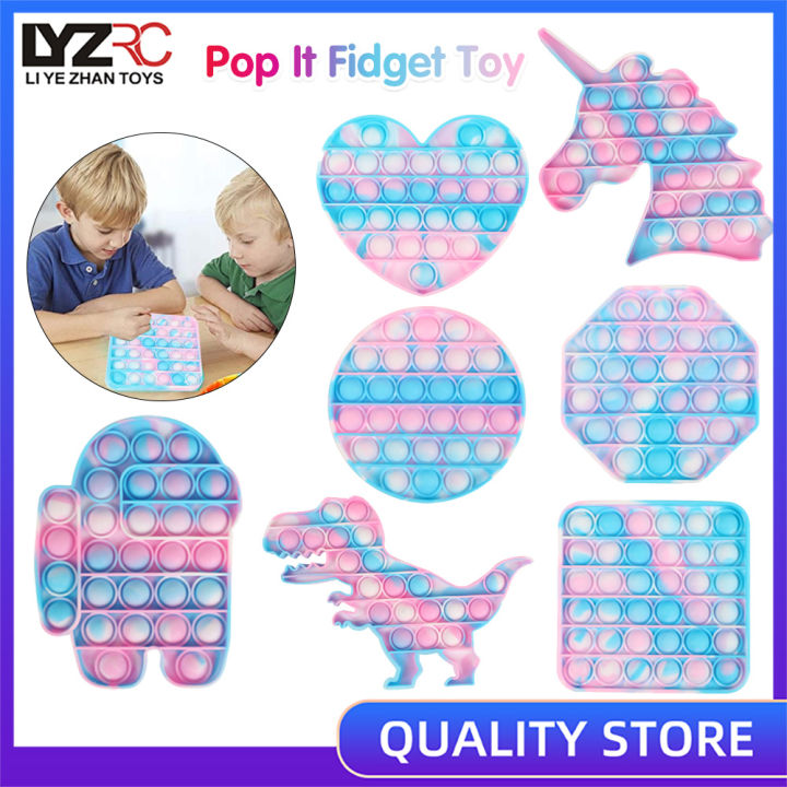 LYZRC Pop It Fidget Toy Push Popit Bubble Sensory Fidget Toy Stress ...