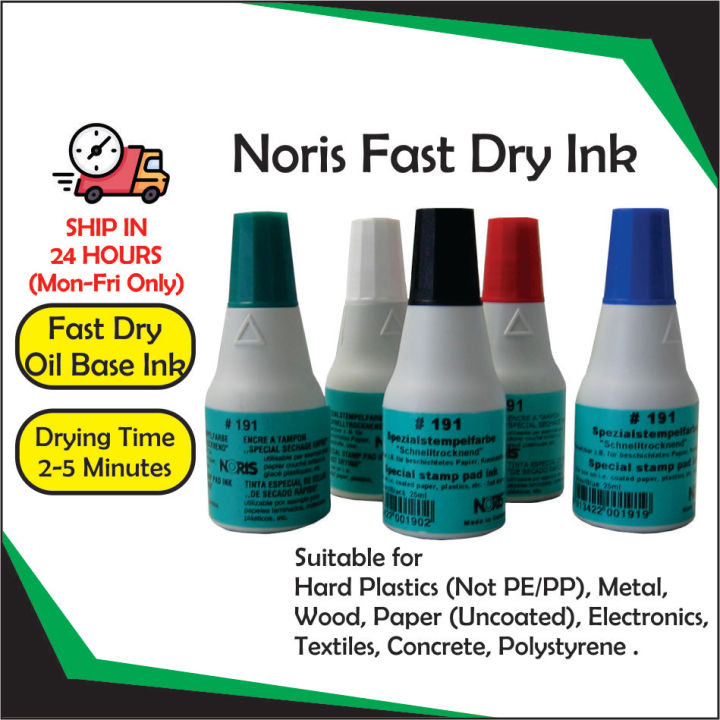 NORIS Fast Drying Ink#191#SOLVENT for WOOD PLASTIC METAL KAYU PLASTIK ...