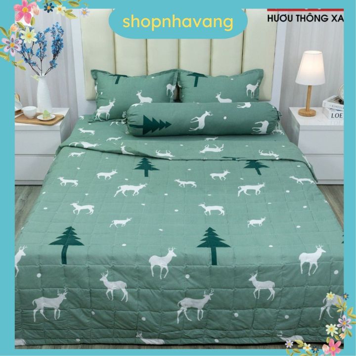 Ga trải giường cotton poly 1m6x2m được chọn mẫu ngay trên bài đăng, tim ...