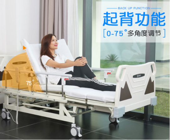 REMOTE CONTROL WITH MATTRESS Adjustable Hospital Bed Electric Patient ...