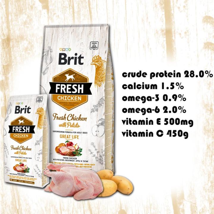 Brit Fresh Chicken with Potato Adult Great Life (2.5kg) | Lazada
