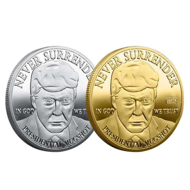 Trump Coin Private Commemorative Round Mintage Of President Gold/Silver ...