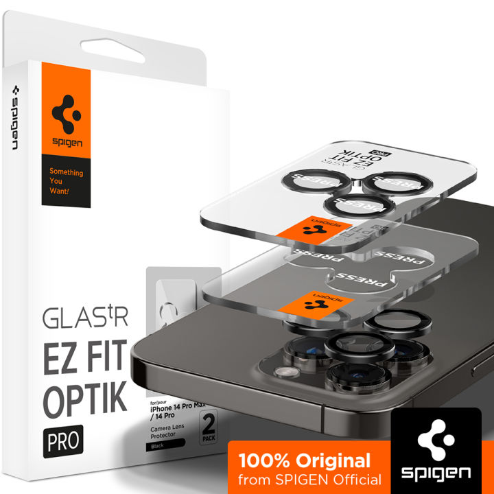 SPIGEN 2 PACK Camera Lens Protector for iPhone 15 / 14 series [Glas.tR EZ Fit Optik Pro] Anti ...