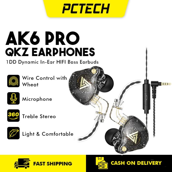 Qkz Ak6 Pro 1dd Dynamic Earphones Hi-Fi Bass Earbuds In Ear Monitor ...