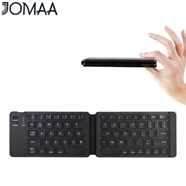 Jomaa Mini Folding Keyboard Rechargeable Bluetooth Wireless Keyboard For Ipad Tablet Phone