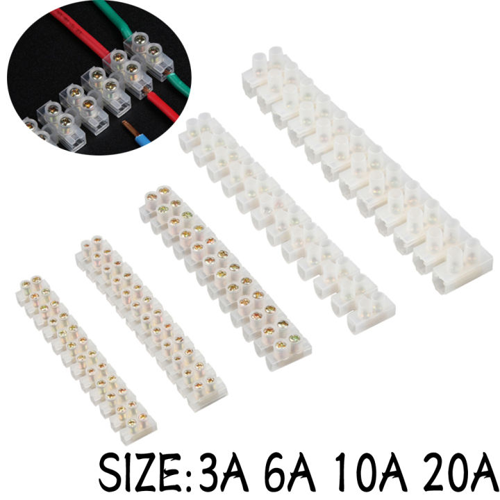 Wire connector Screw terminal 3A 6A 10A 20A Dual Row 12 Positions ...