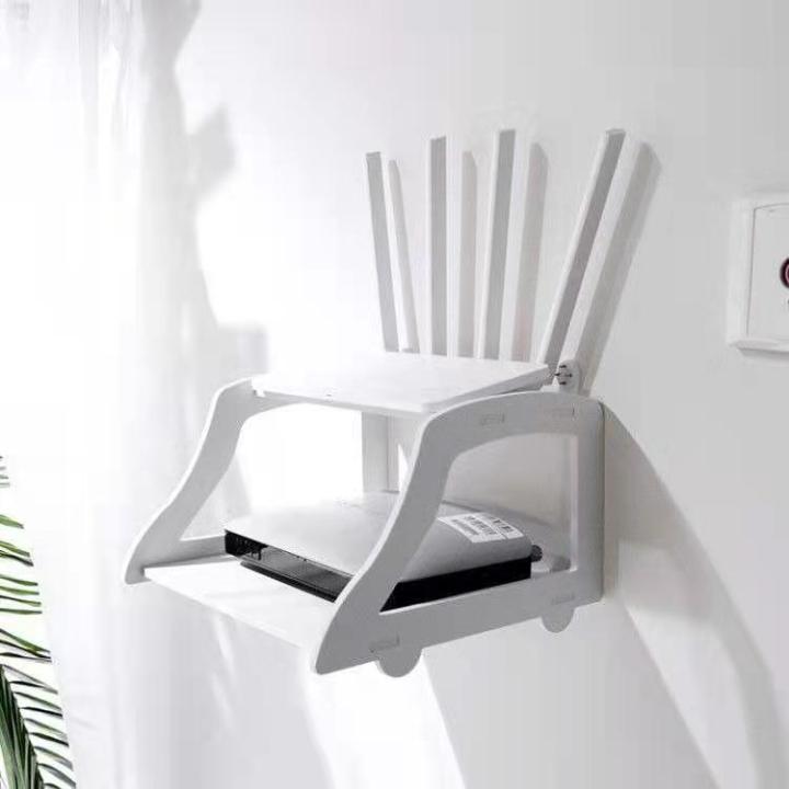 DIVA Wooden Wall Mounted Wifi Router Shelf Set-Top Box Bracket Storage ...