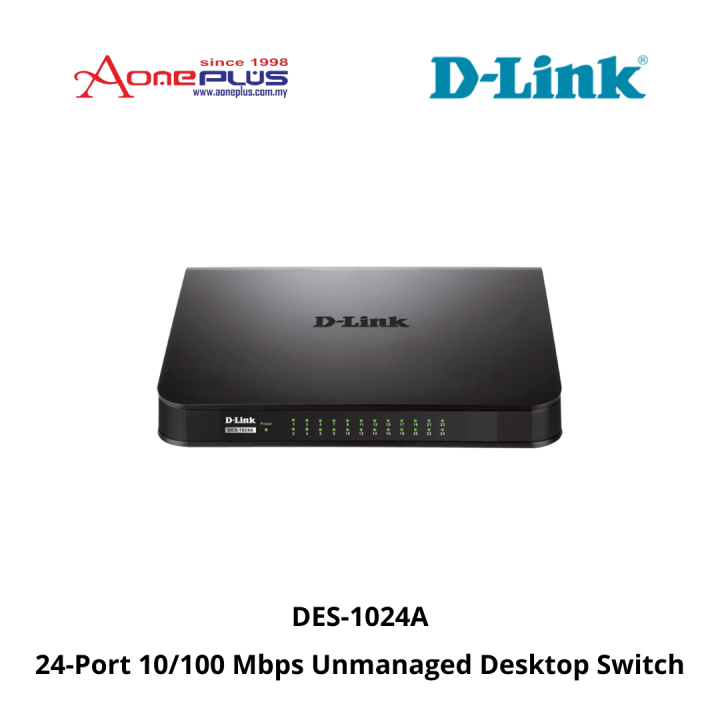 (AONE PLUS SS2) D-LINK DES-1024A 24-Port 10/100 Mbps Unmanaged Desktop ...
