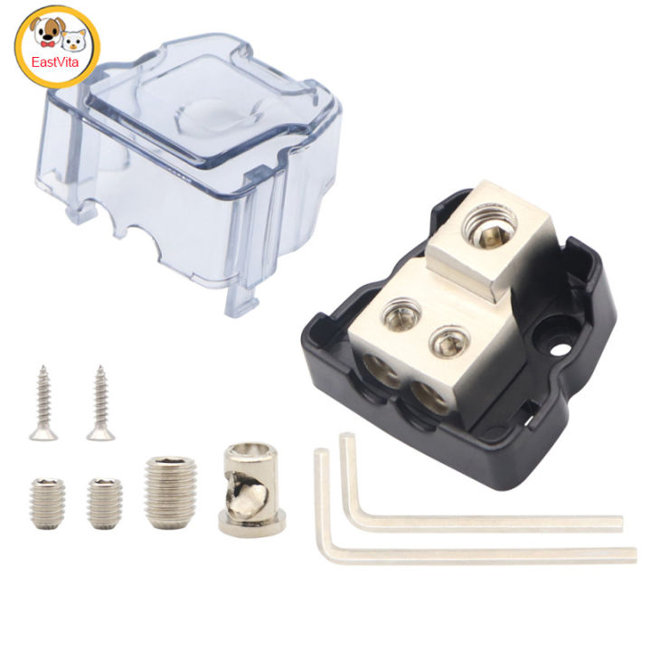 2 Way Power Distribution Block 1x 4GA IN 2x 8GA OUT Amp Ground ...
